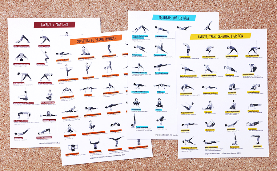 12 planches de postures de yoga