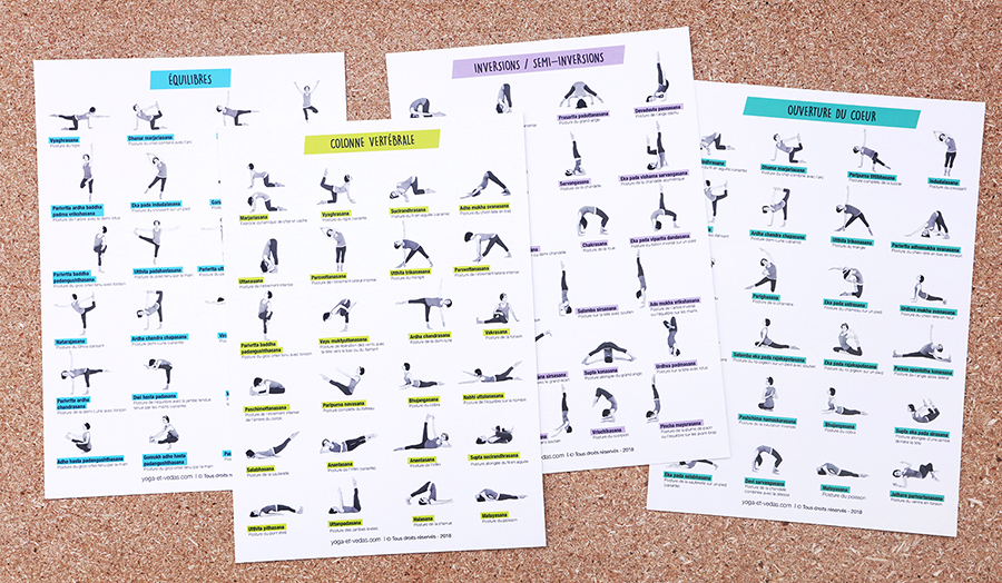 12 planches de postures de yoga